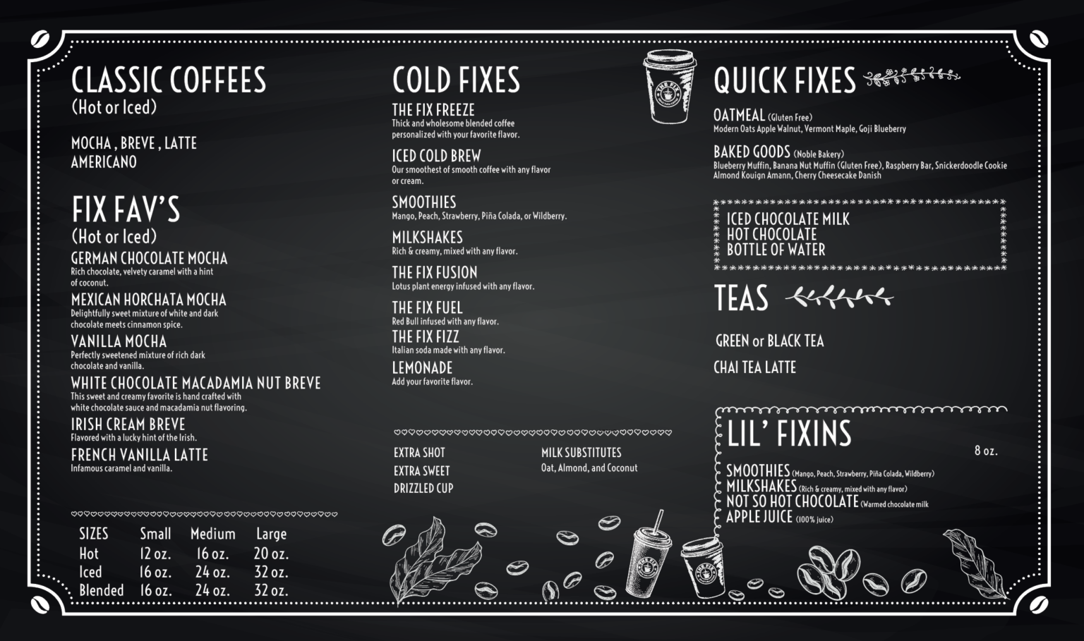 Menu – The Fix Coffee